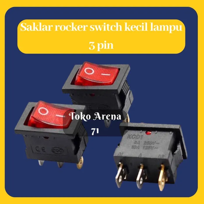 Saklar Rocker Switch Lampu Kecil 3 Pin / Switch Lampu Kecil ON OFF 3 ...