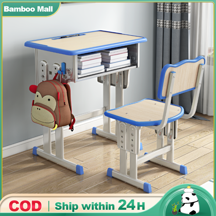 Study Table With Chair Metal Blue/Pink/Grey Adjustable Height Table And ...