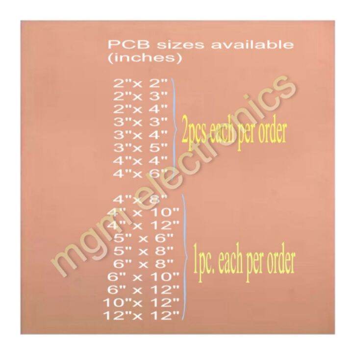 100 High-quality PCB board Clad Sided (Plain) 2each (2x2 2x3 2x4 3x3 ...