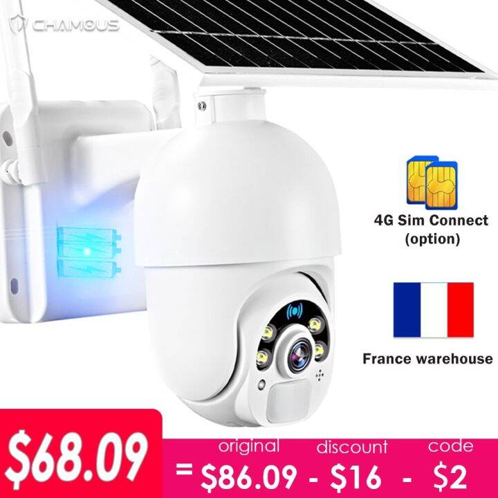 4G Sim Card Camera Solar Panel CCTV 1080P Wifi Video Surveillance Cam ...
