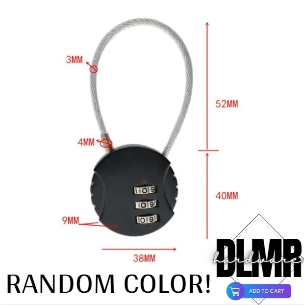 1PCS Resettable 3 Dial Digit Password Combination Padlock Suitcase ...