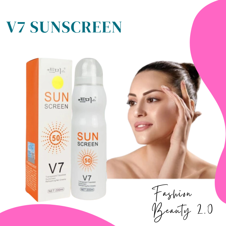 ORIGINAL Sunscreen SPF50 V7 Korean Spray lotion Instant Whitening ...