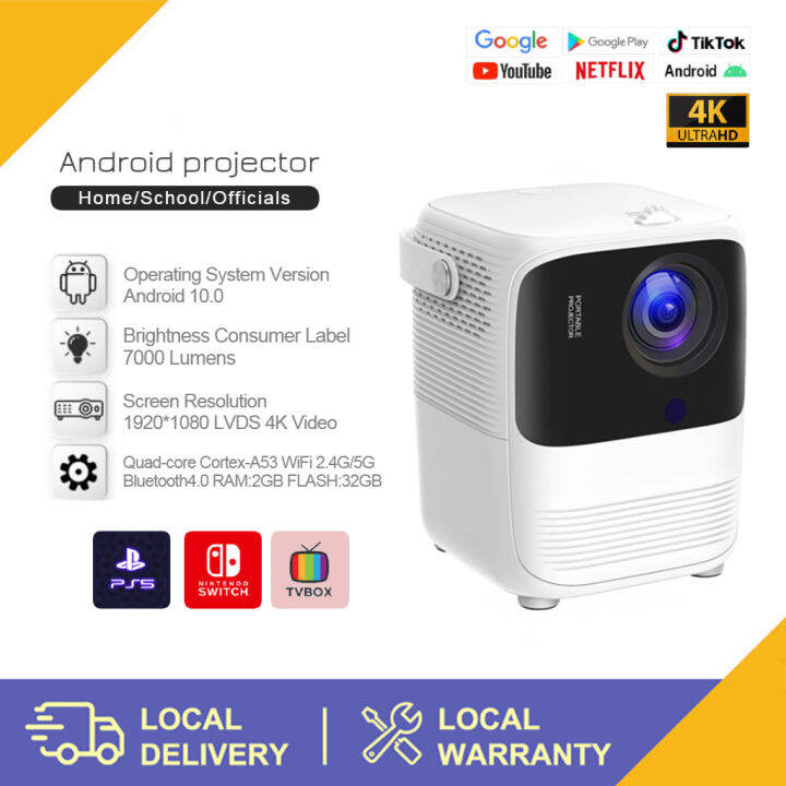X1 Mini Projector Portable 1080P 4K Ultra Clear 5G Projector HD Android ...