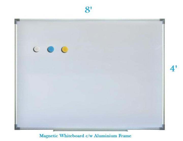 Perfect Whiteboard Magnetic Whiteboard Size 4'x8' C/W Aluminium Frame ...