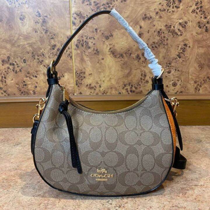กระเป๋าสะพาย กระเป๋าสตรี NEW Coach C6809 KLEO HOBO IN SIGNATURE CANVAS ...