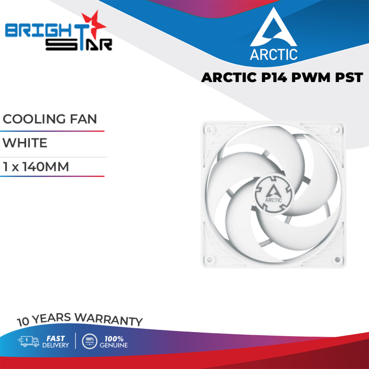 Arctic Cooling P14 PWM PST 140mm Cooling Fan Black / White ACFAN00125A ...