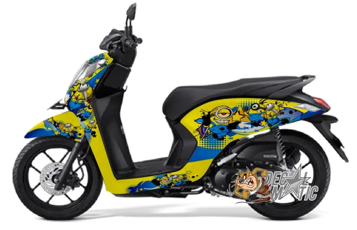 Stiker Full Body Decal Motor Honda Genio Merah Putih Hitam - Minion ...