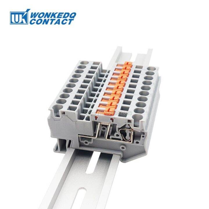 10Pcs ST 4-MT Disconnect Terminal Block 4Mm² Wire 20A Sp-Cage Electric ...