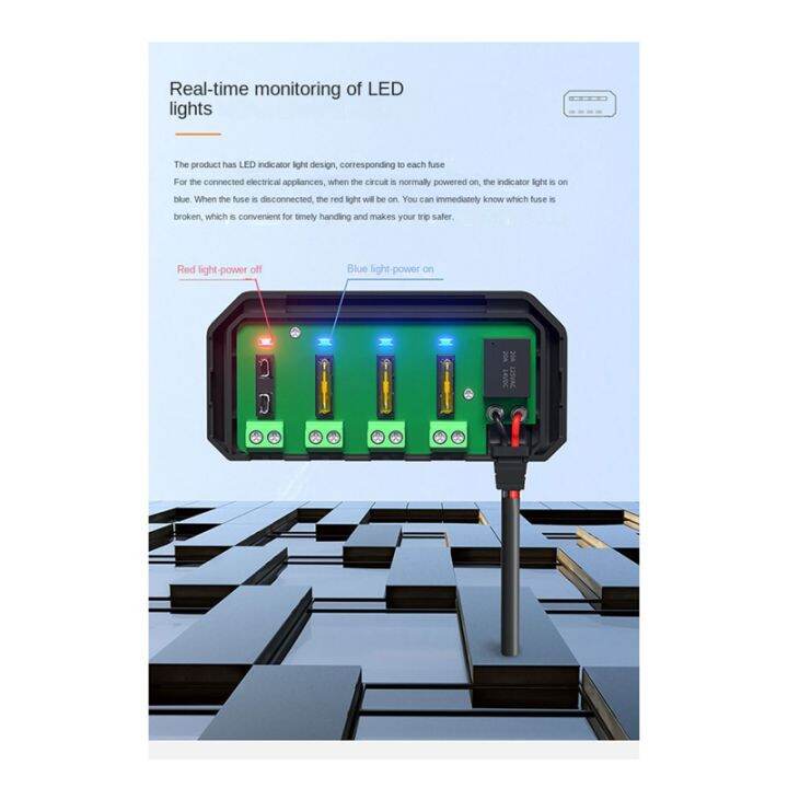 Car Fuse Box LED Indicator Waterproof Fuse Junction Box 12V for Car ...