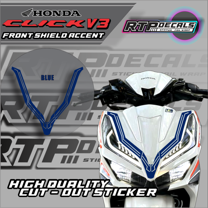 HONDA CLICK V3 FRONT SHIELD ACCENT STICKER PAIR 2PCS | Lazada PH