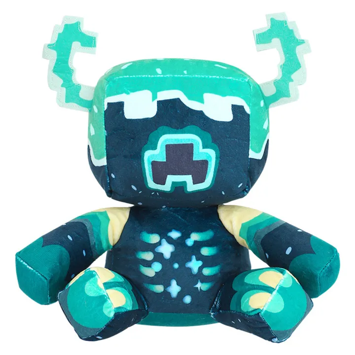 Minecraft Plush Pixelated Warden โยนหมอนตกแต่ง PP Cotton เกมอุปกรณ์ต่อ ...