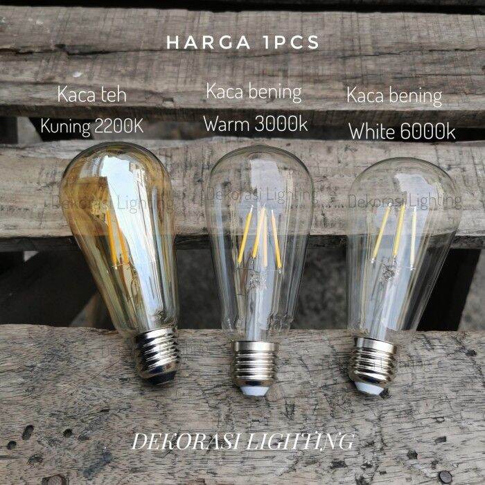 lampu filament edison led L190ak 4w bulbs lighting e27 | Lazada Indonesia