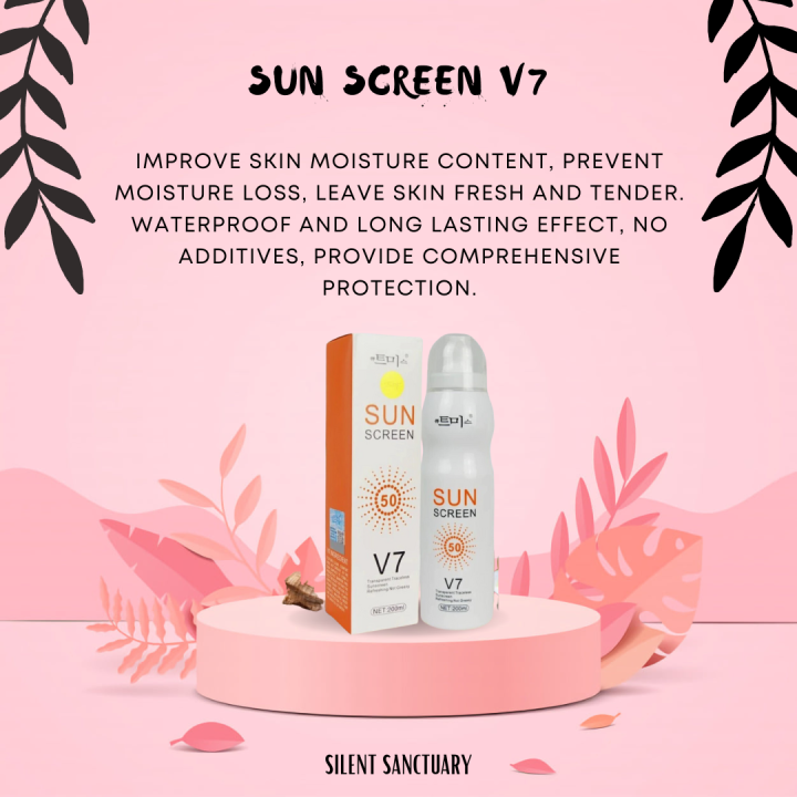 Korean Spray V7 Sun Protection Instant Whitening Sun Screen Spray SPF ...