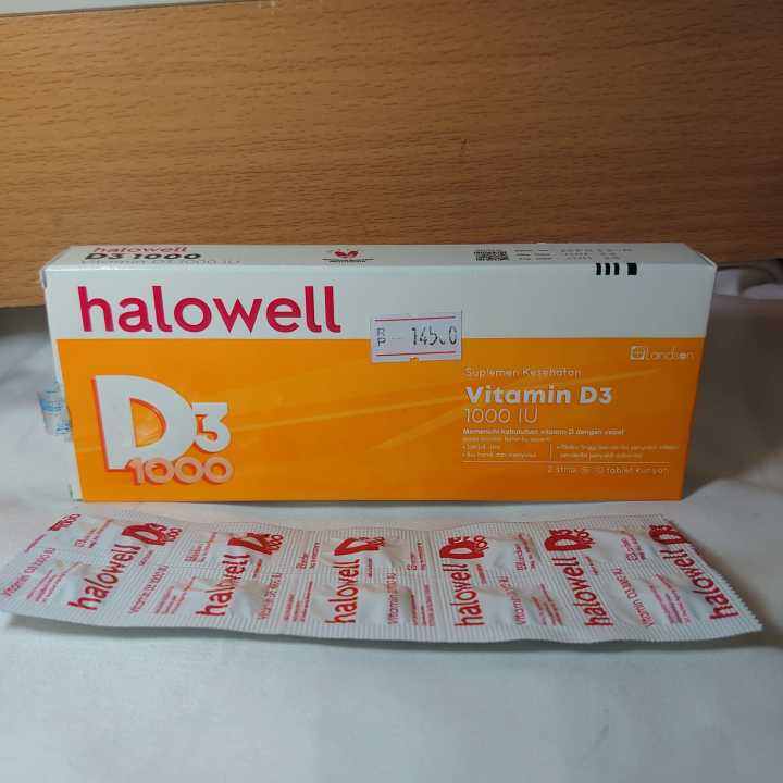 Halowell Vitamin D3 1000 IU Tablet Kunyah - 1 strip isi 10 | Lazada ...