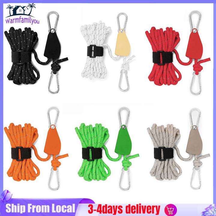 4MM Rope Stopper Tightener Reflective Nylon Awning Wind Rope Fastener ...