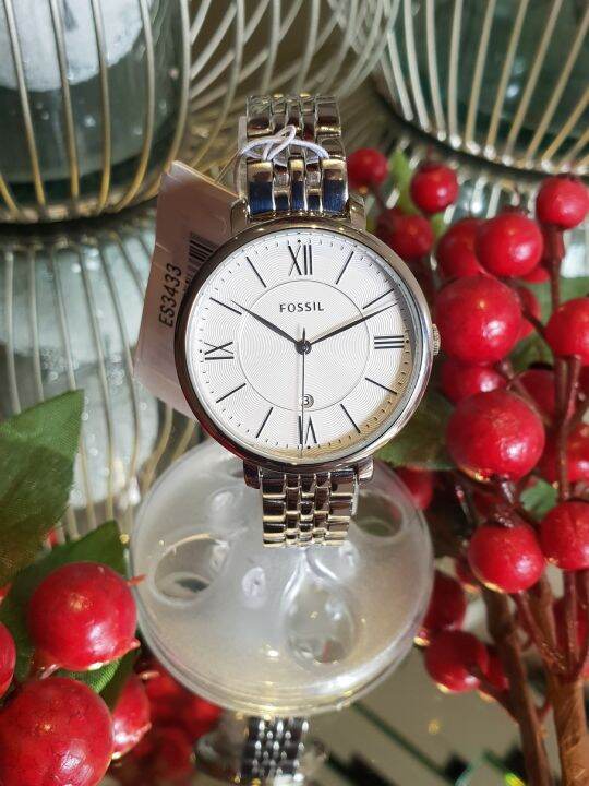 Fossil ES3433 Jacqueline Silver Dial Stainless Steel Ladies Watch 36mm ...