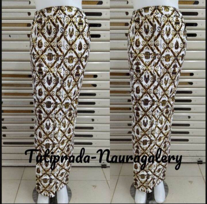 rok batik model wiron motif Sidomukti dasar putih Lis gold | Lazada ...