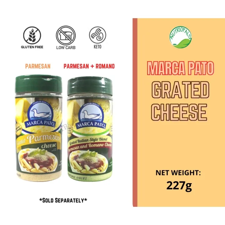 GRATED CHEESE MARCA PATO 227g (Parmesan and Parmesan Romano) - KETO AND ...