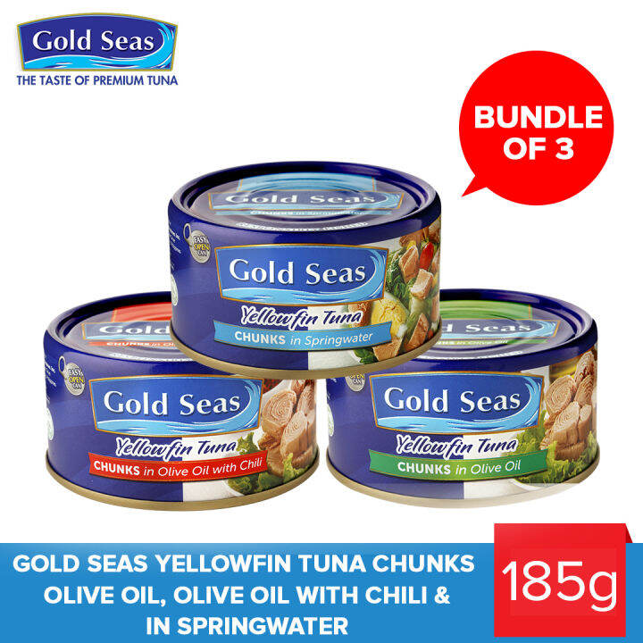 Gold Seas Olive Oil and Springwater Bundle of 3 Flavors 185g (Olive Oil ...