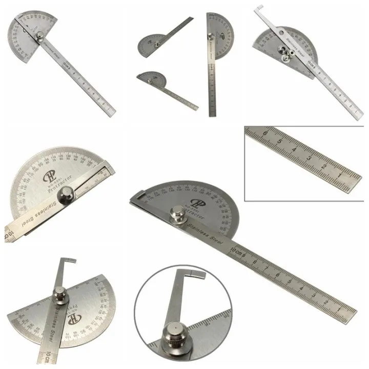 Extra Sweet 100mm Stainless 0-180 Degree Steel Protractor Angle Finder ...