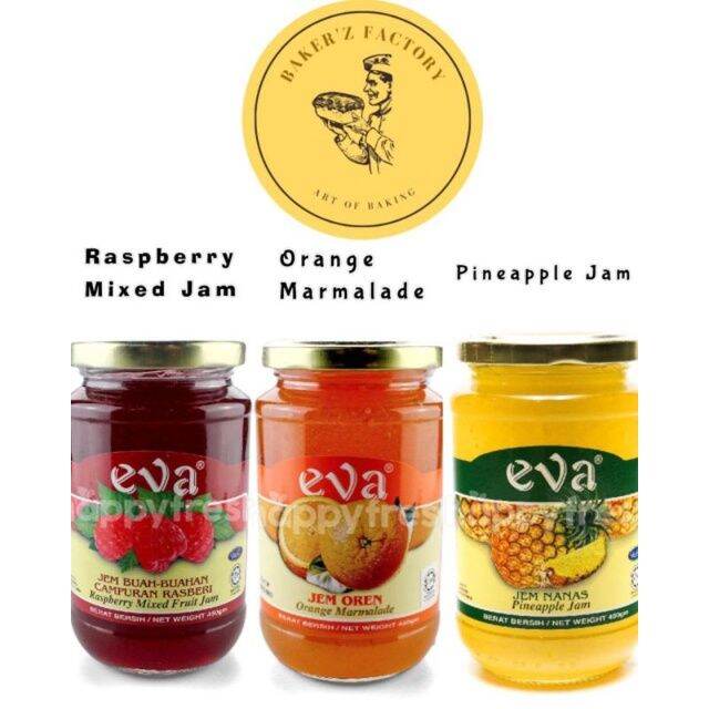 Eva jam Pineapple/orange/Raspberry 450g | Lazada