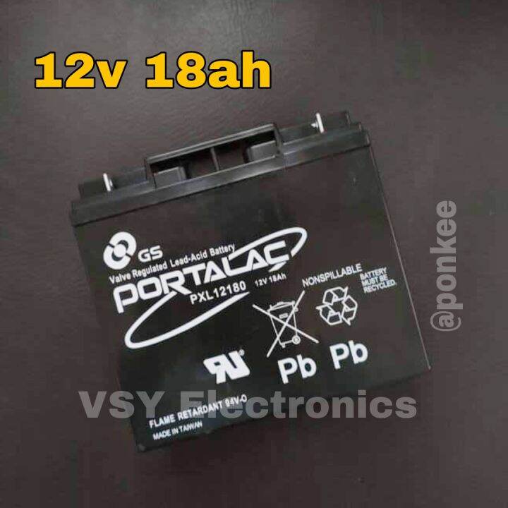 Original Portalac Rechargeable 12v 18ah Valve Regulated Lead Acid ...