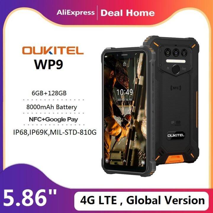 Oukitel WP9 Rugged 4G LTE Smartphone NFC 6G 128G 5.86 quot; HD 8000mAh Android10 Mobile Phone ...