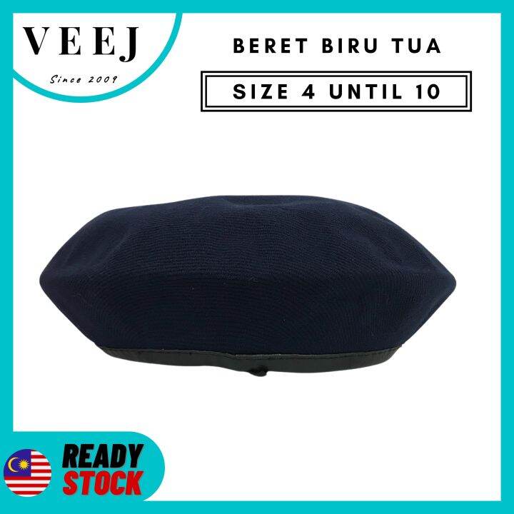 TOPI KADET POLIS | BERET BIRU TUA | NAVY I COMBO BERET BOMBA I TOPI ...