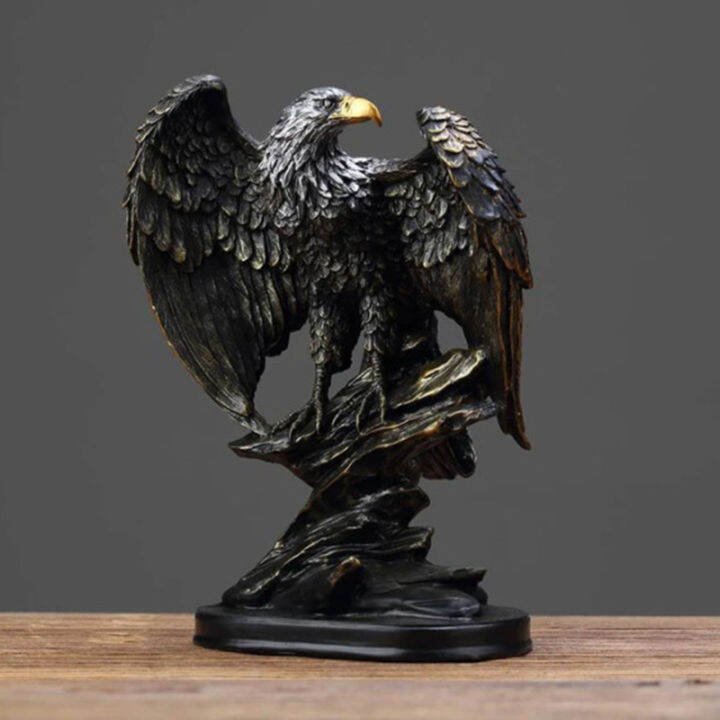 Eagle Perched on Tree Sculpture Animal Ornament Figurine Statue Photo ...