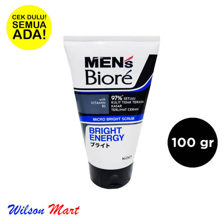 BIORE MENS DOUBLE SCRUB FACIAL FOAM BRIGHT ENERGY 100 GRAM | Lazada ...