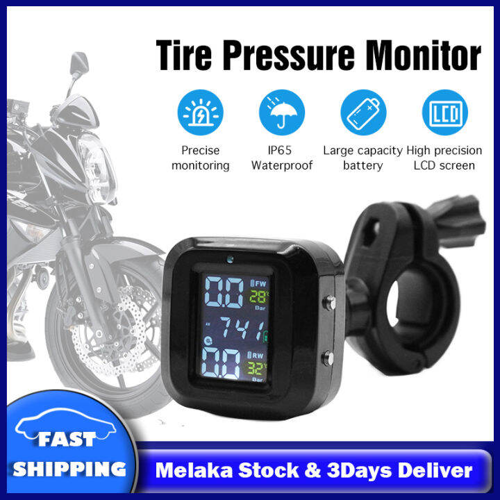 Motorcycle TPMS Tire Pressure Monitoring System Rechargeable Waterproof ...