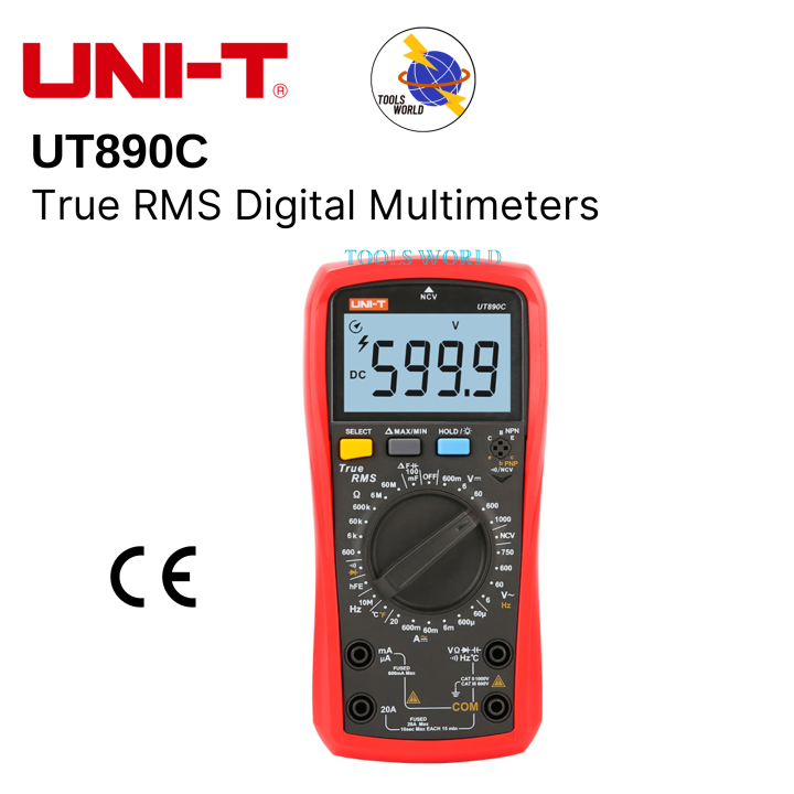 UNI-T Digital Multimeter True RMS UT890C Manual Range AC DC Frequency Capacitance Temperature ...