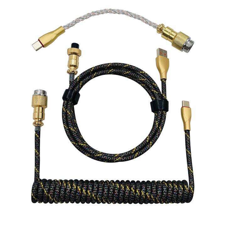 Type C USB Mechanical Keyboard Coiled Wire Mechanical Keyboard Aviator ...
