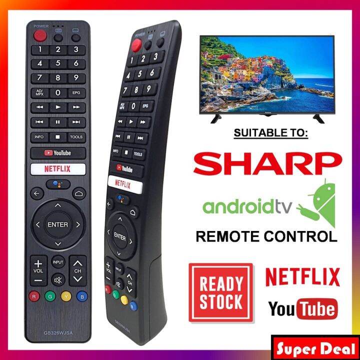 SHARP FLAT PANEL ANDORID SMART TV REMOTE CONTROL REPLACEMENT (GB326 ...