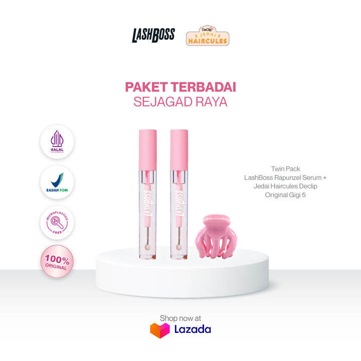 Twin Pack! Lash Boss Rapunzel Serum Serum Penumbuh Bulu Mata dan Alis ...