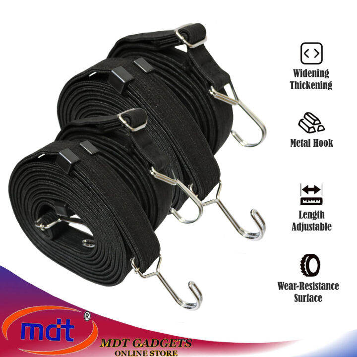 [Adjustable] Flat Bungee Cords with Hook Heavy Duty Elasticity Long ...