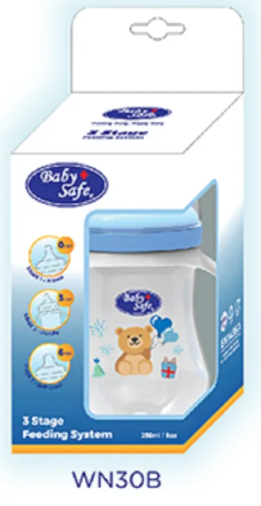 BABY SAFE Botol Susu Wide Neck WN30 - Botol Susu Berfungsi Hingga Tiga Tahap Perkembangan ...