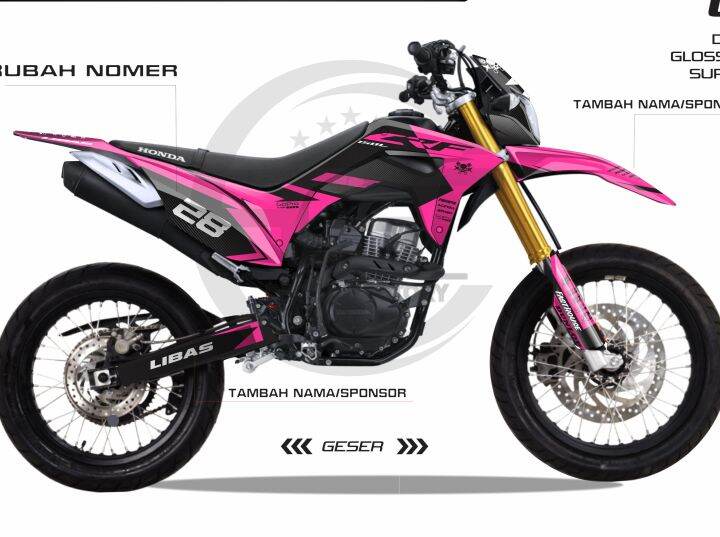 DECAL CRF 150L FULLBODY SUPERMOTO PINK 003B | Lazada Indonesia