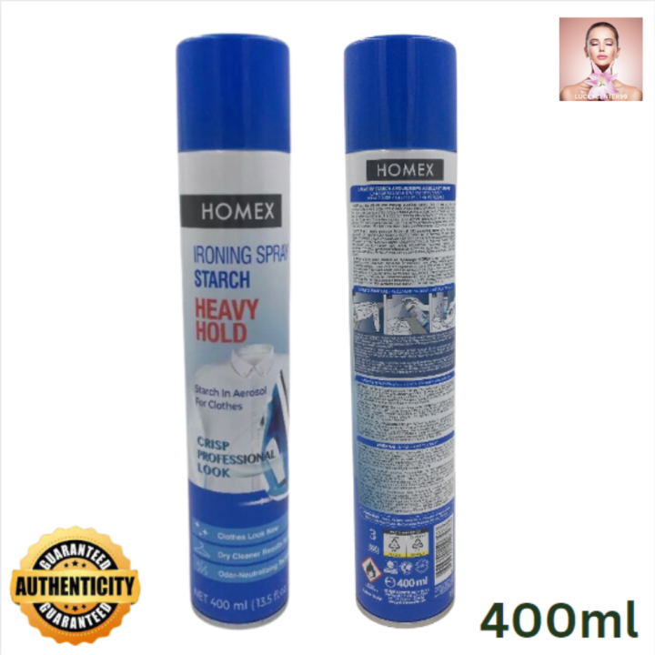 Homex Ironing Spray Starch HEAVY HOLD 400ml | Lazada PH