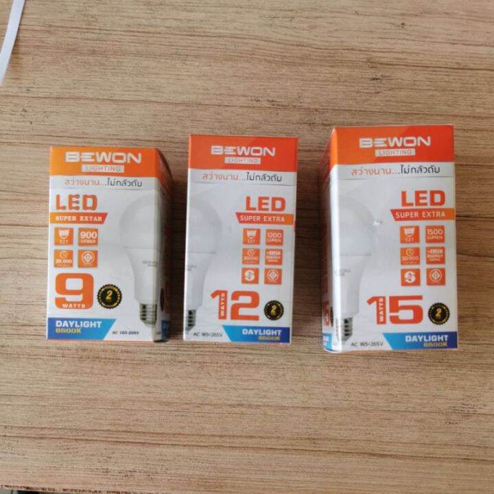 หลอดไฟแอลอีดี หลอดไฟ LED BLUB BEWON ขั้ว E27 มีทั้งแสงขาว DAYLIGHT และ แสงเหลือง WARMWHITE ...