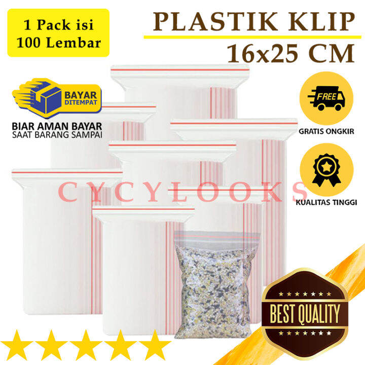Kemasan Plastik Klip Makanan ( 16x25 cm ) | Plastik Ziplock Besar ...
