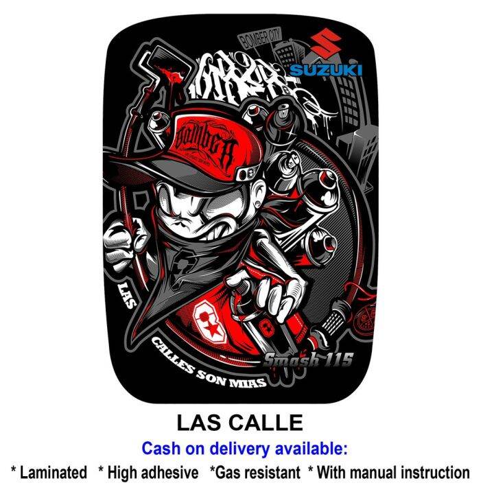 SUZUKI SMASH GAS TANK STICKER LAS CALLE ej cycle | Lazada PH
