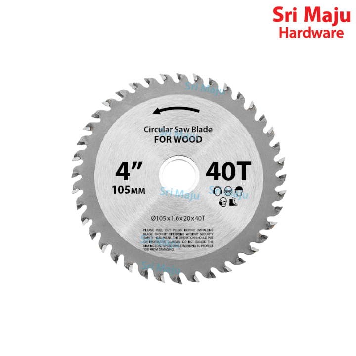 MAJU 4” x 40T Quality Wood Cutting Circular Saw Blade for Angle Grinder ASM GWS 060 Mata Potong ...