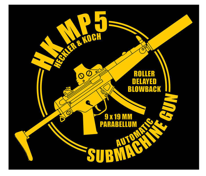 MP5 Submachine Gun Series 1 Double Lines Cutting Sticker | Lazada Indonesia