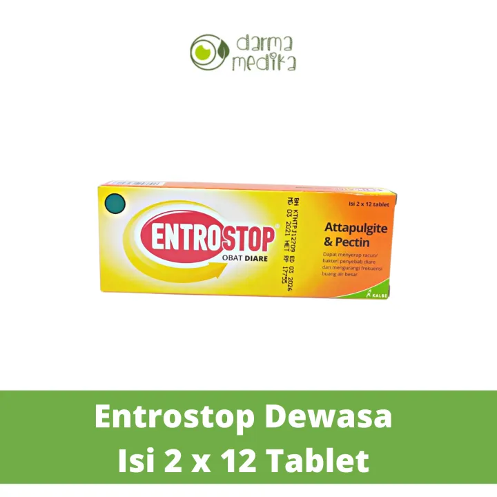 ENTROSTOP TABLET DEWASA BOX KECIL (isi 2 strip @ 12 tablet) | Lazada ...