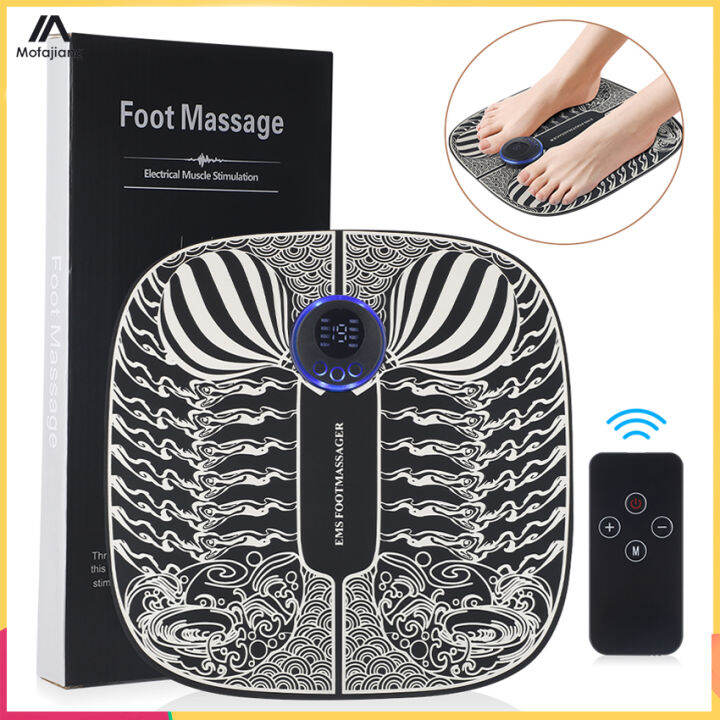 Electric Ems Foot Massager Pad With Remote Control Portable Foldable 8484