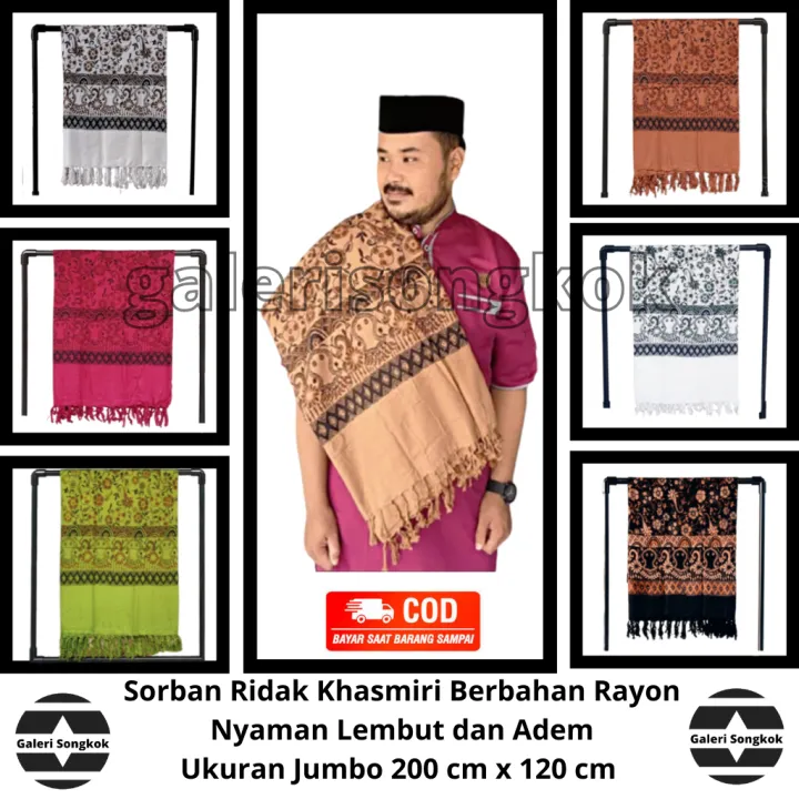 Sorban Ar-rida solo motif kasmiri printing Grade A Sorban habib serban ...
