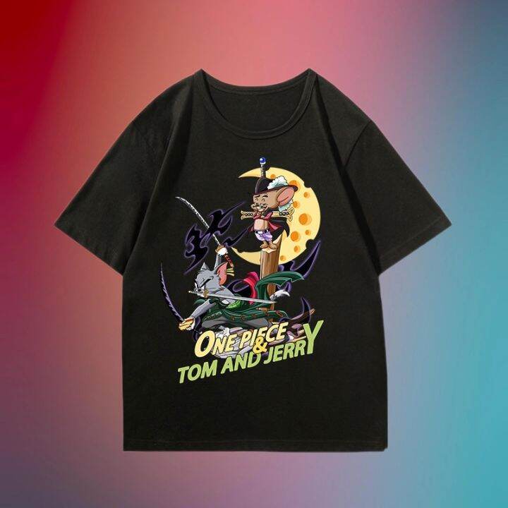 👕🎁🎀เสื้อยืดสุดฮอต Tom and Jerry One Piece ออกแบบมาพร้อมกับ Three Swords ...