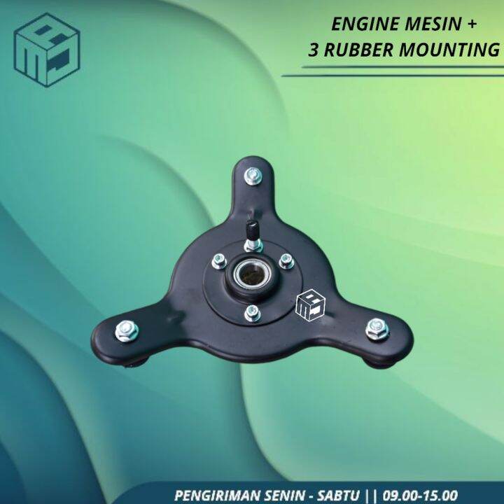 Dudukan Mesin Base Plate Engine Base + 3 Rubber Mounting Frame Bawah ...