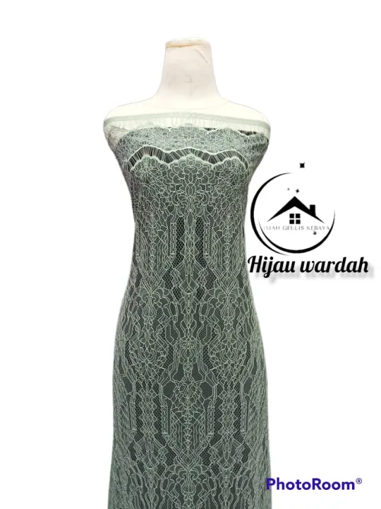 bahan kain brokat chantilly motif terbaru isi 2,5m, bahan kebaya modern ...